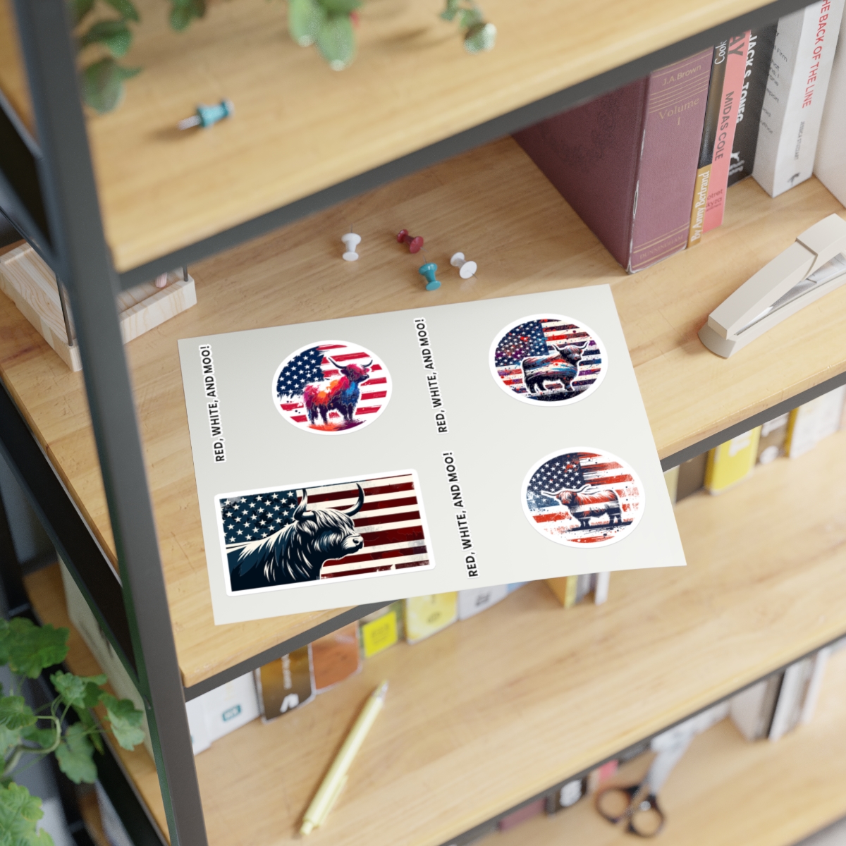 Buy HCows Patriotic Highland Cow Sticker Pack Celebrate America With ...