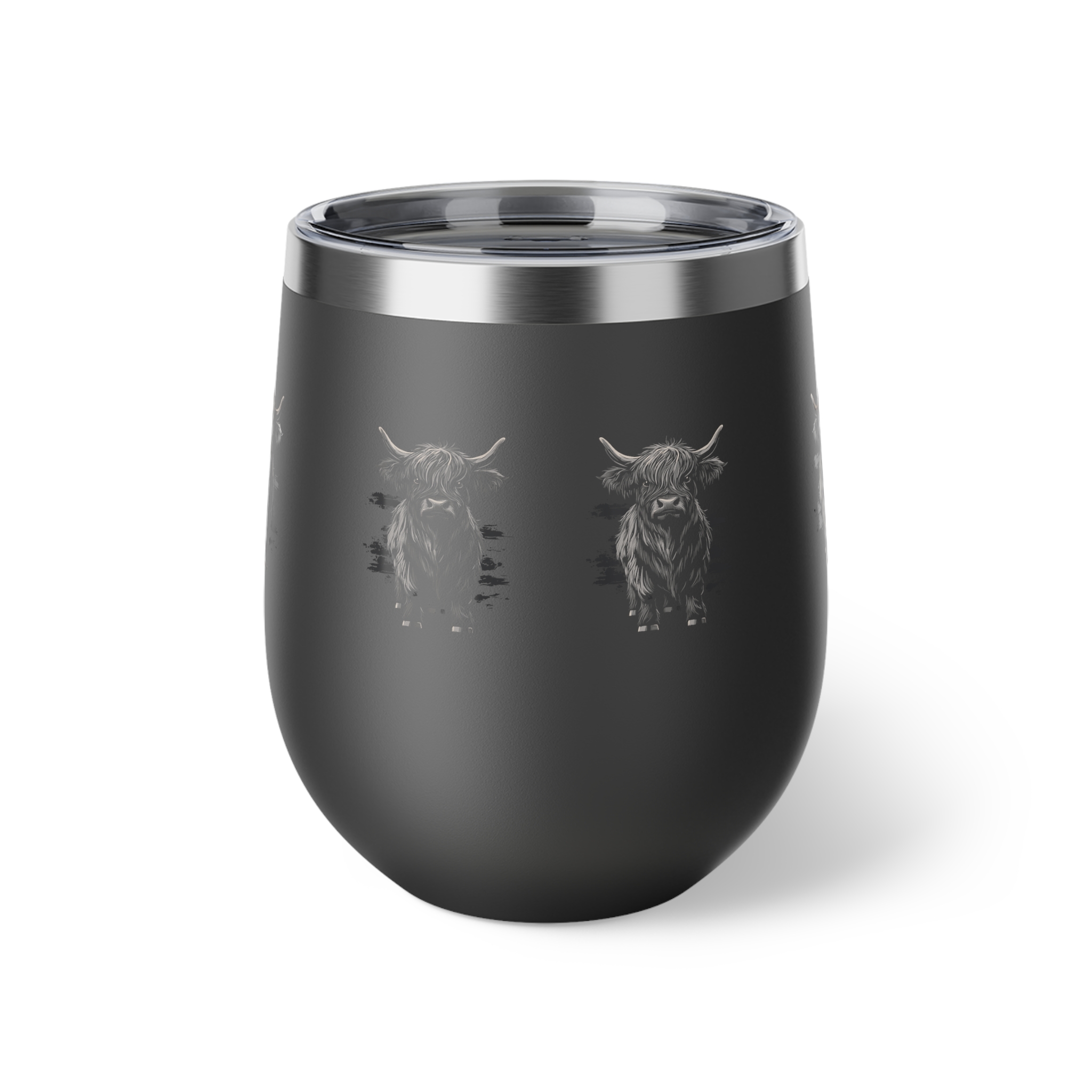 Buy HCows Highland Cow Black Insulated Cup, 12oz - Spunky Highland ...